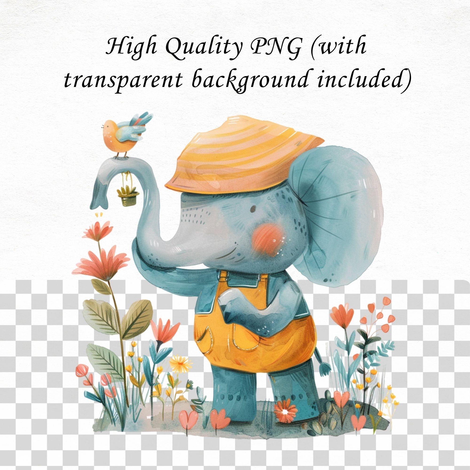 Garden Animals PNG Bundle, Cute Garden Animal Clipart, Watercolor ...