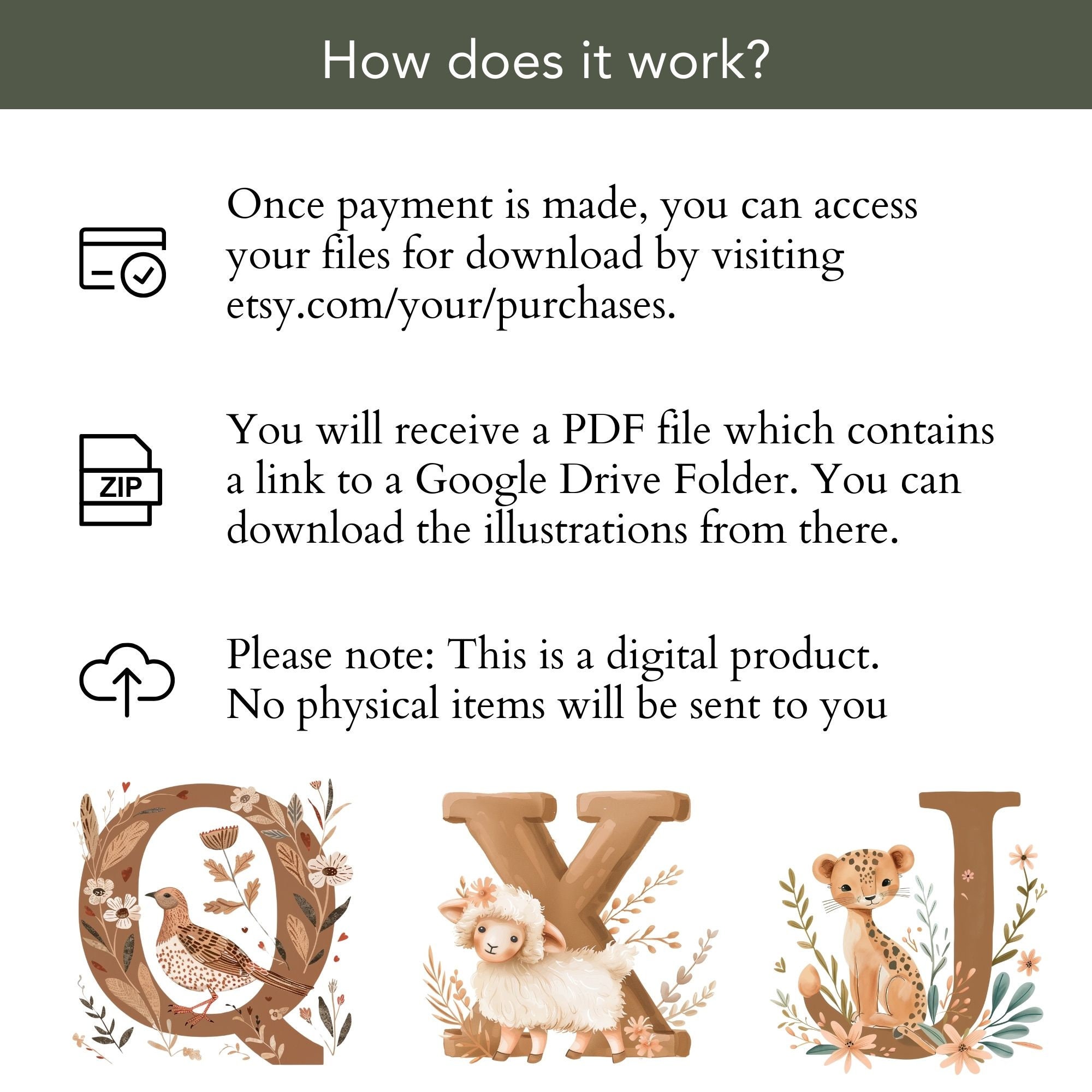 Boho Woodland Alphabet Clipart, Watercolor Animal Letters, Nursery ...