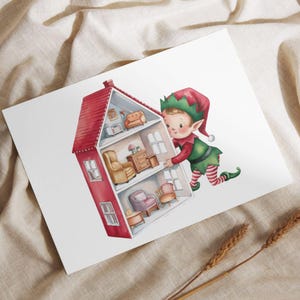 Santa's Little Helpers Clipart, Christmas Elf PNG, Cute Watercolor ...