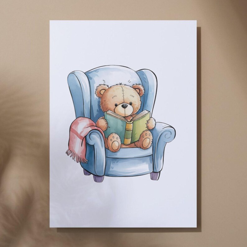 Cute Bear Reading Clipart, Children Cute Teddy Bear and Books PNG, Clip ...