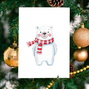 North Pole Christmas Animals PNG Bundle, Winter Santa Village Animal ...