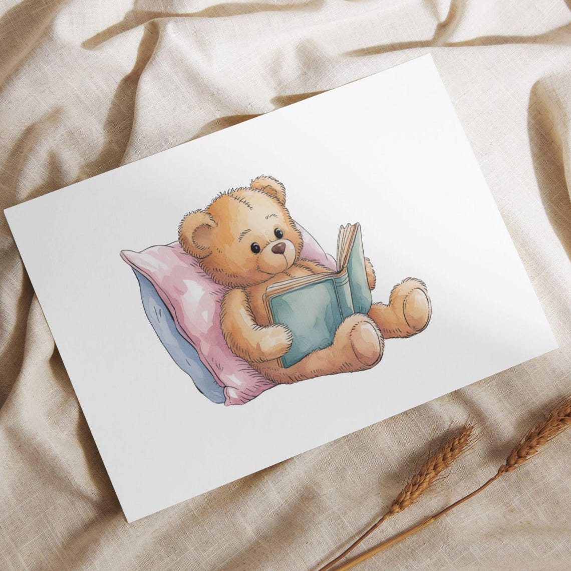 Cute Bear Reading Clipart, Children Cute Teddy Bear and Books PNG, Clip ...