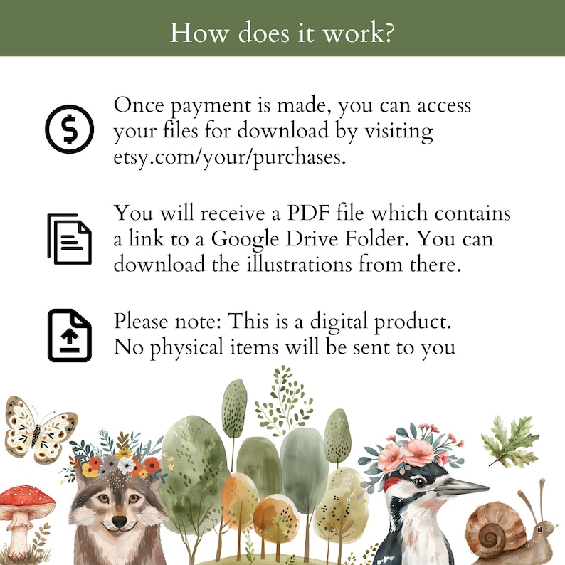 Boho Woodland Animal Clipart Mega Bundle, Animal Portraits, Nursery ...