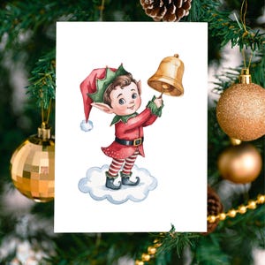 Santa's Little Helpers Clipart, Christmas Elf PNG, Cute Watercolor ...