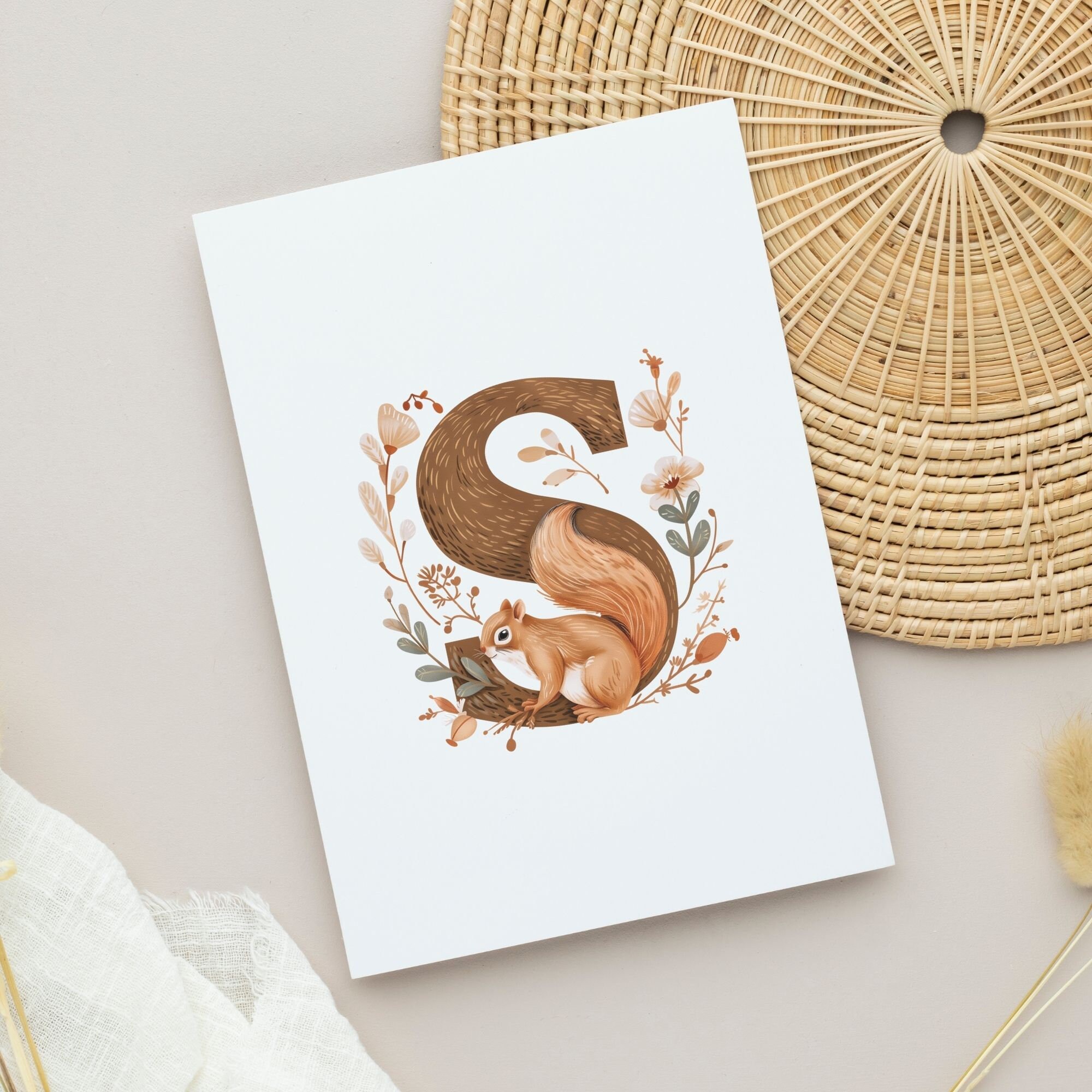 Boho Woodland Alphabet Clipart, Watercolor Animal Letters, Nursery ...