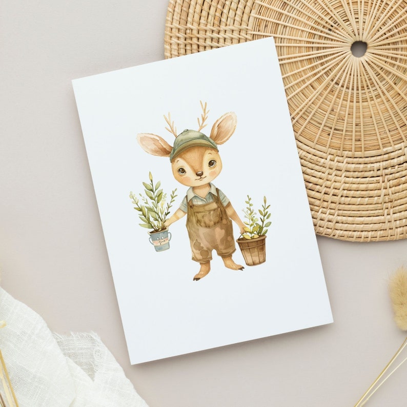 Garden Animals PNG Bundle, Cute Garden Animal Clipart, Watercolor ...