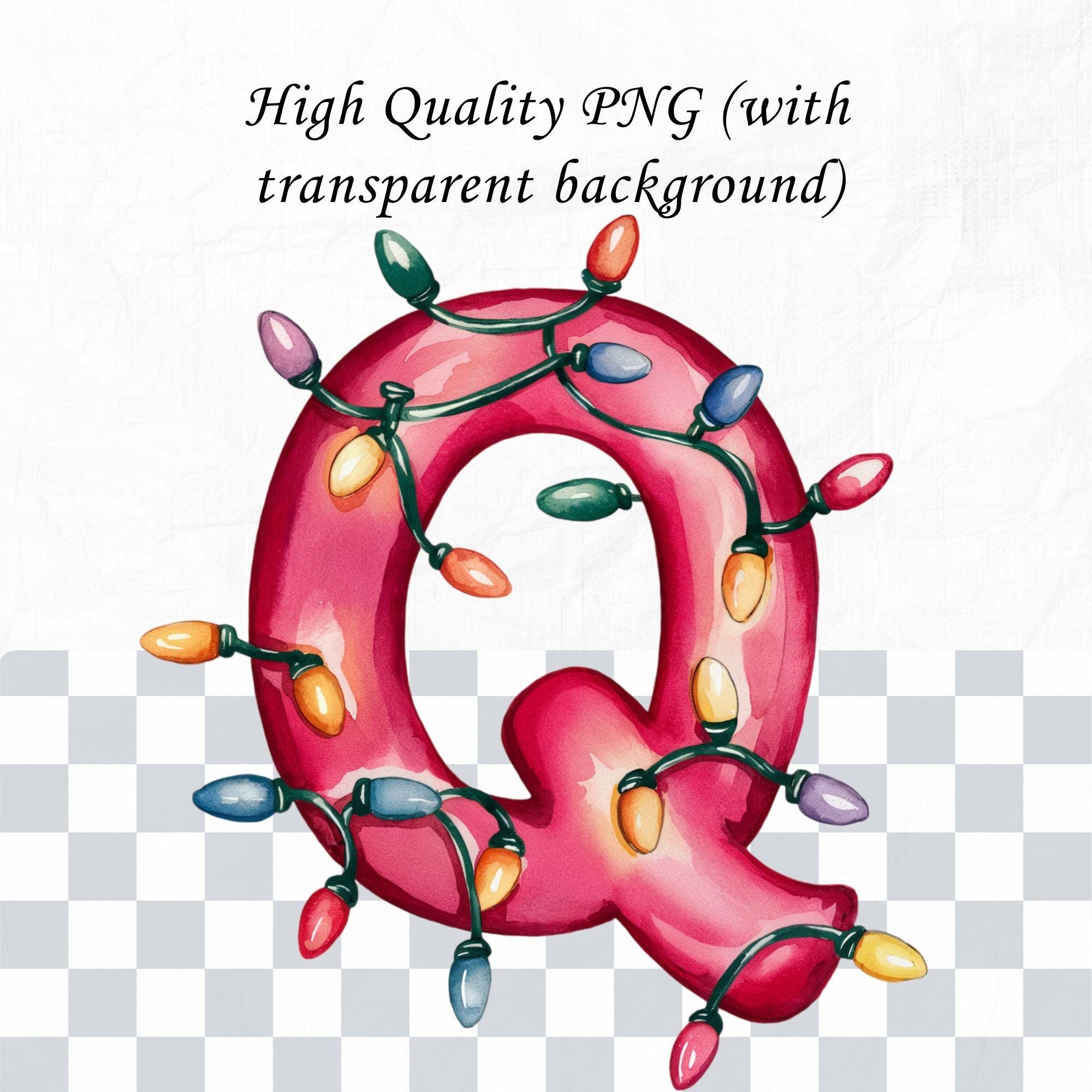 Doodle Alphabet Christmas Lights PNG, Red Christmas Alphabets Clipart ...