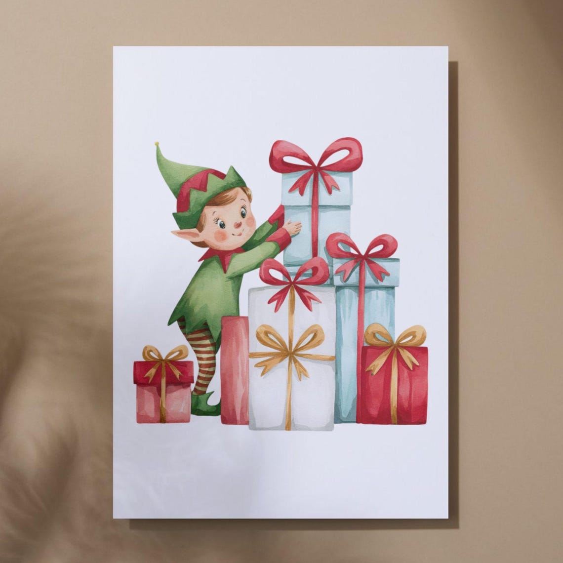 Santa's Little Helpers Clipart, Christmas Elf PNG, Cute Watercolor ...