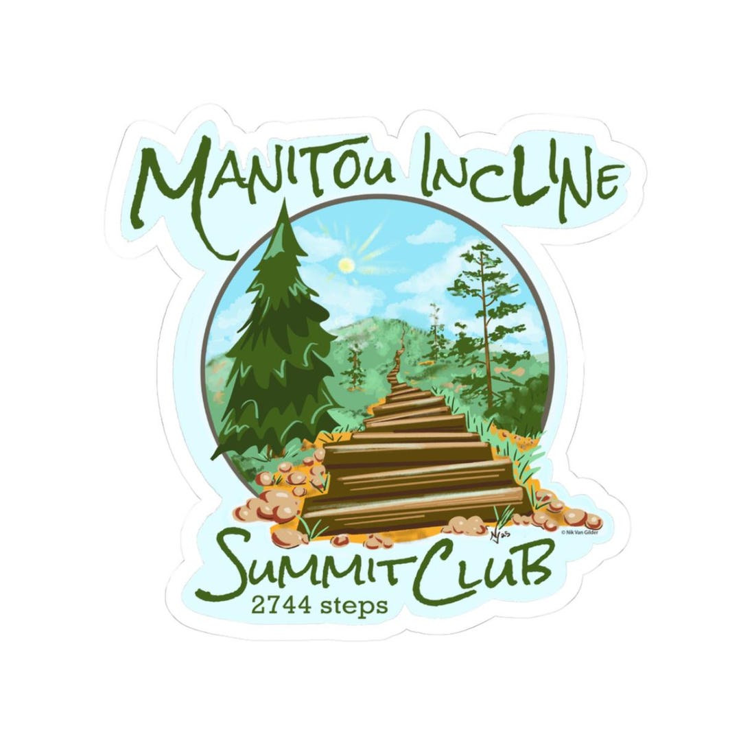 Manitou Incline Kiss-cut Stickers, Summit Club Members, Hiking ...
