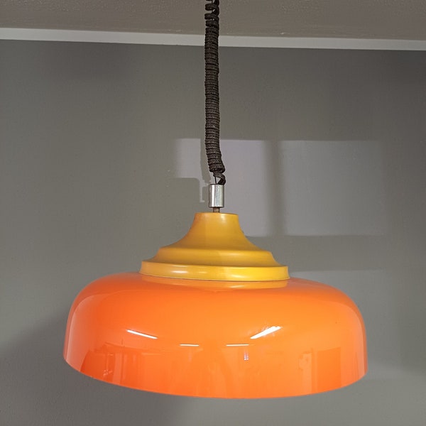 Orange Glass Retro Pendant Light - Etsy UK
