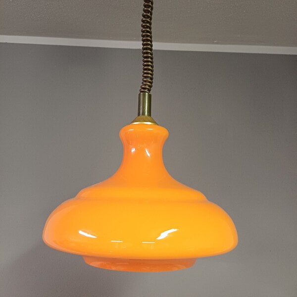 Orange Glass Retro Pendant Light - Etsy UK
