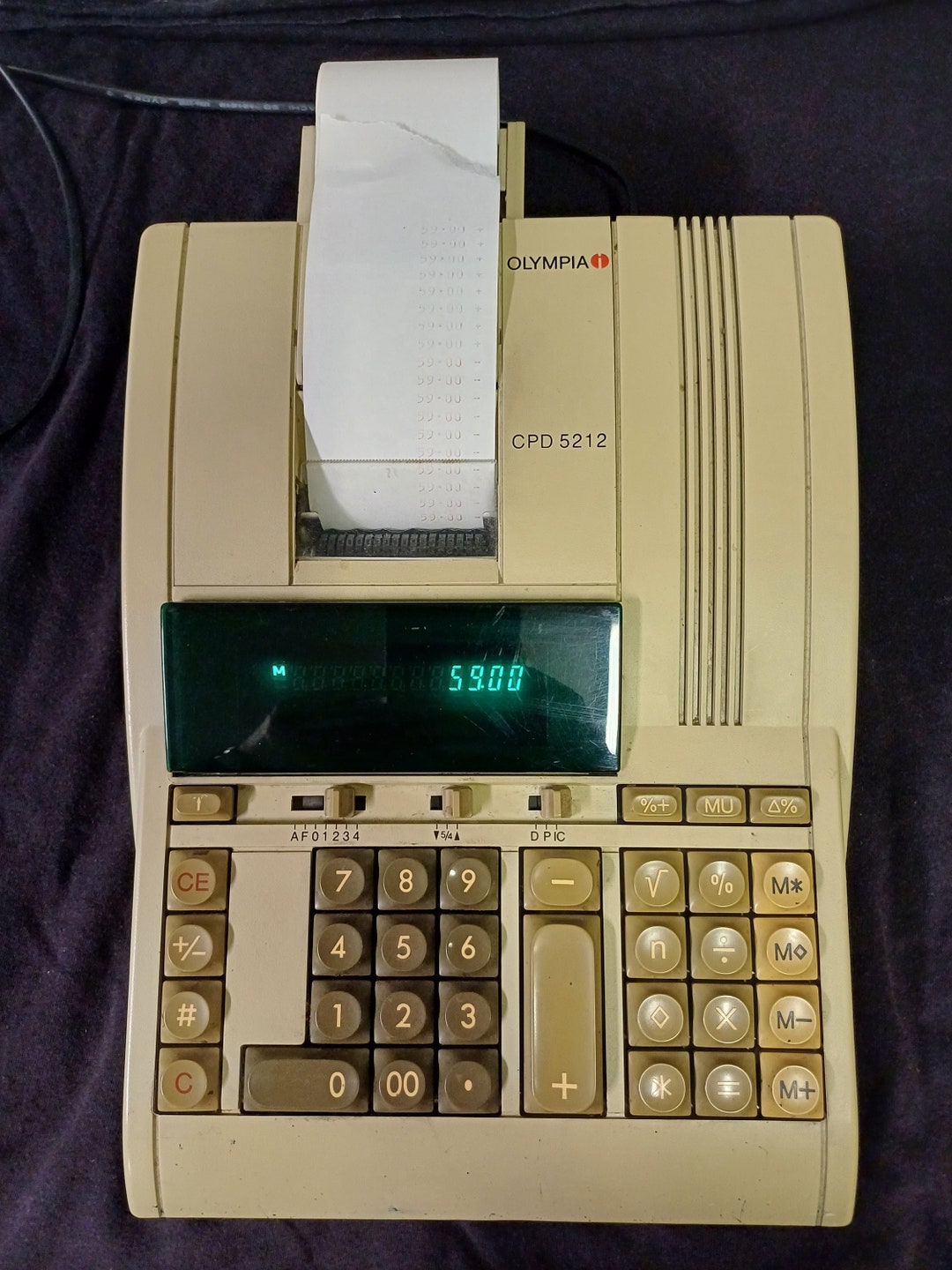 Calculator OLYMPIA CDP 5212 / Vintage Calculator / Paper Tape - Etsy