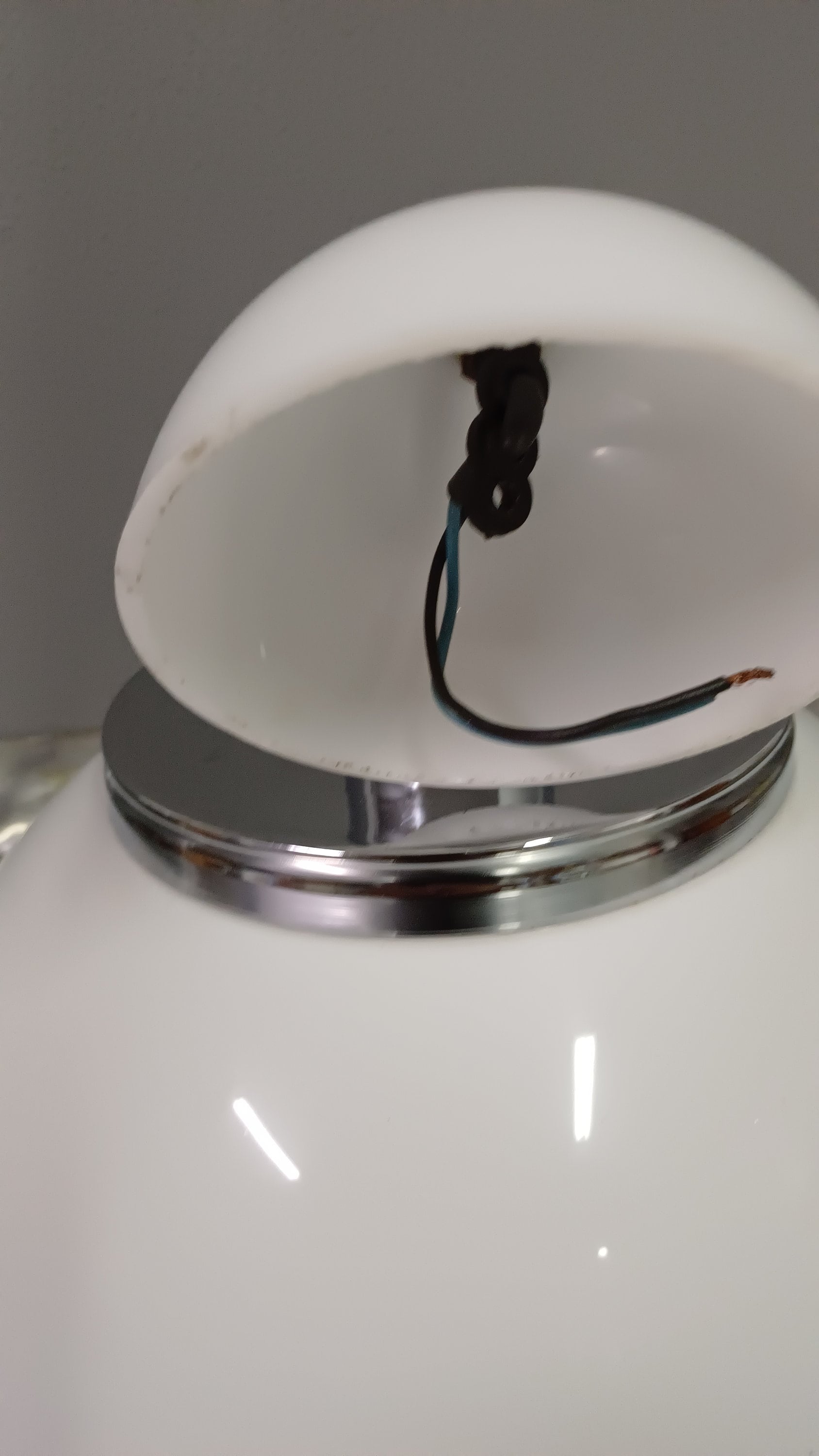 Vintage White Pendant Lamp / Meblo Guzzini Faro / Space Age / Ceiling ...