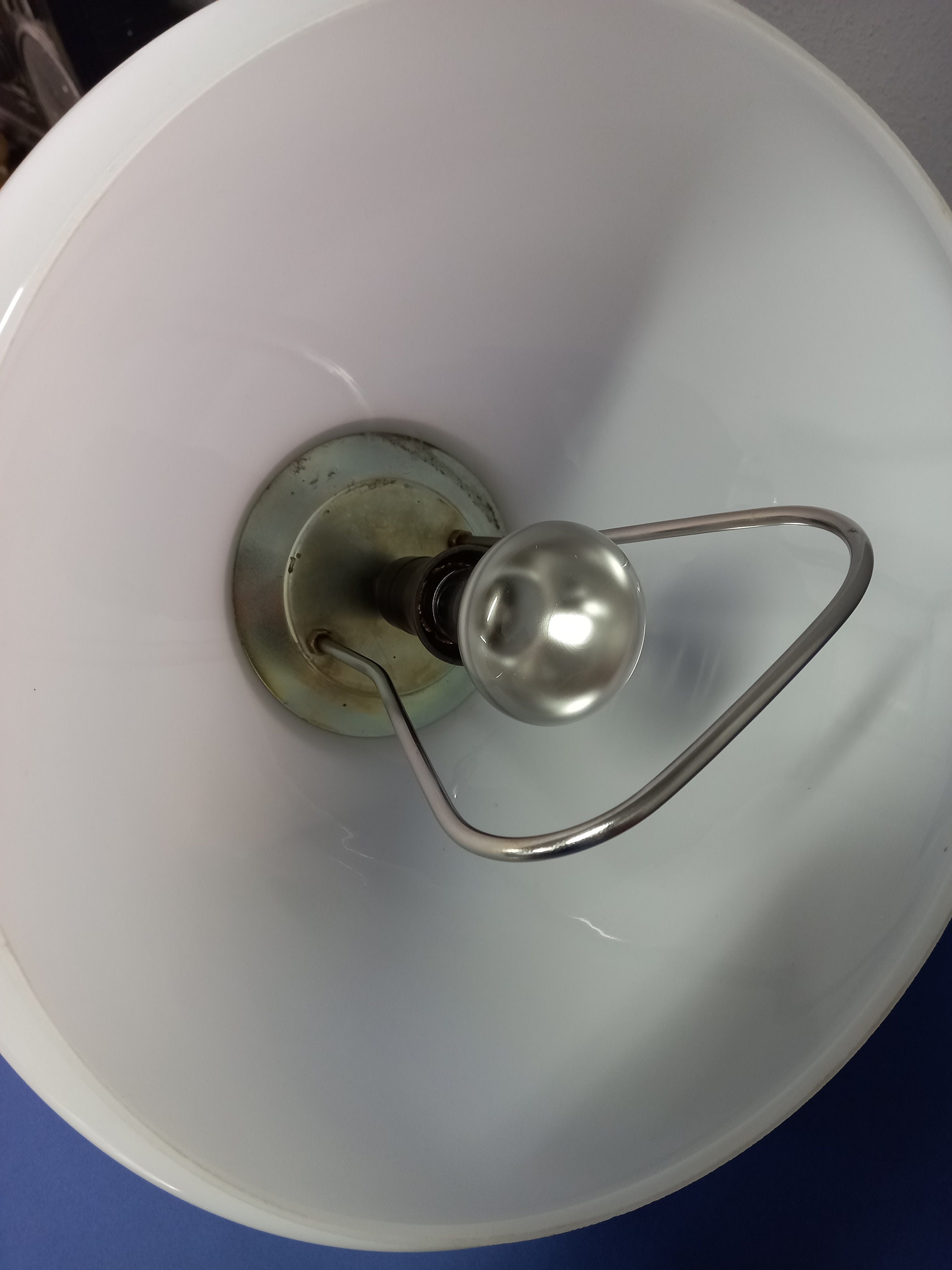Vintage Pendant Light / Retro Glass Light Fixtures / White Ceiling Lamp ...