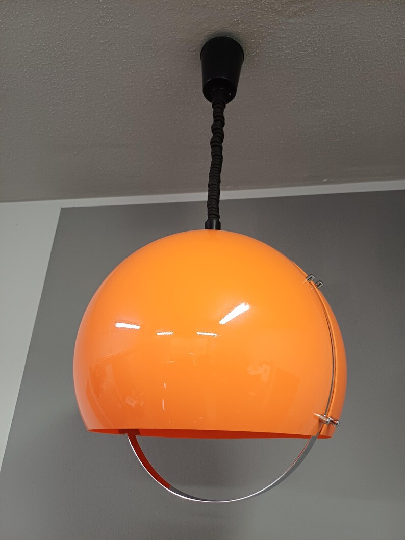 Retro Pendant Light / Orange Kitchen Light / Vintage Hanging Light ...