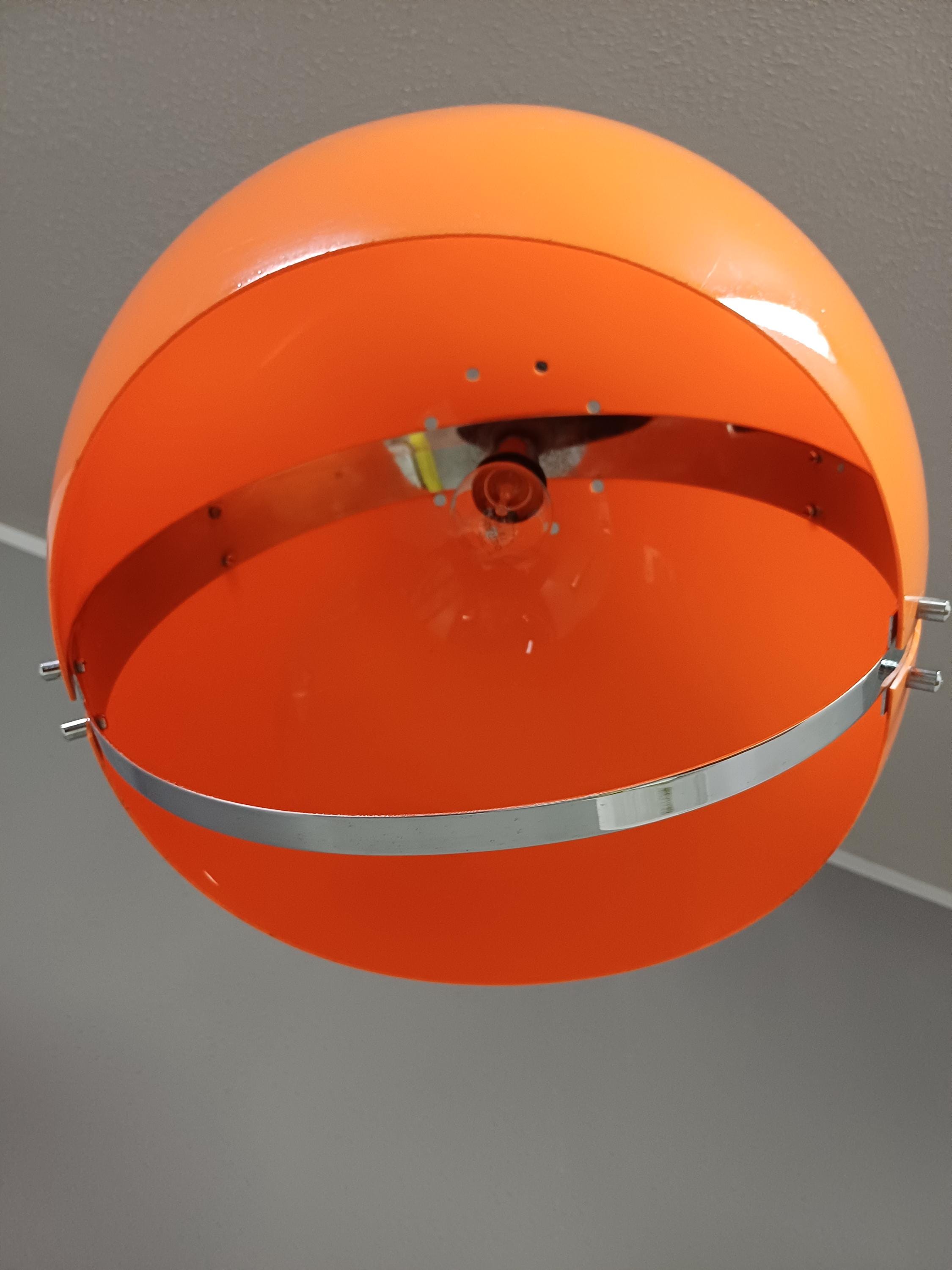 Retro Pendant Light / Orange Kitchen Light / Vintage Hanging Light ...