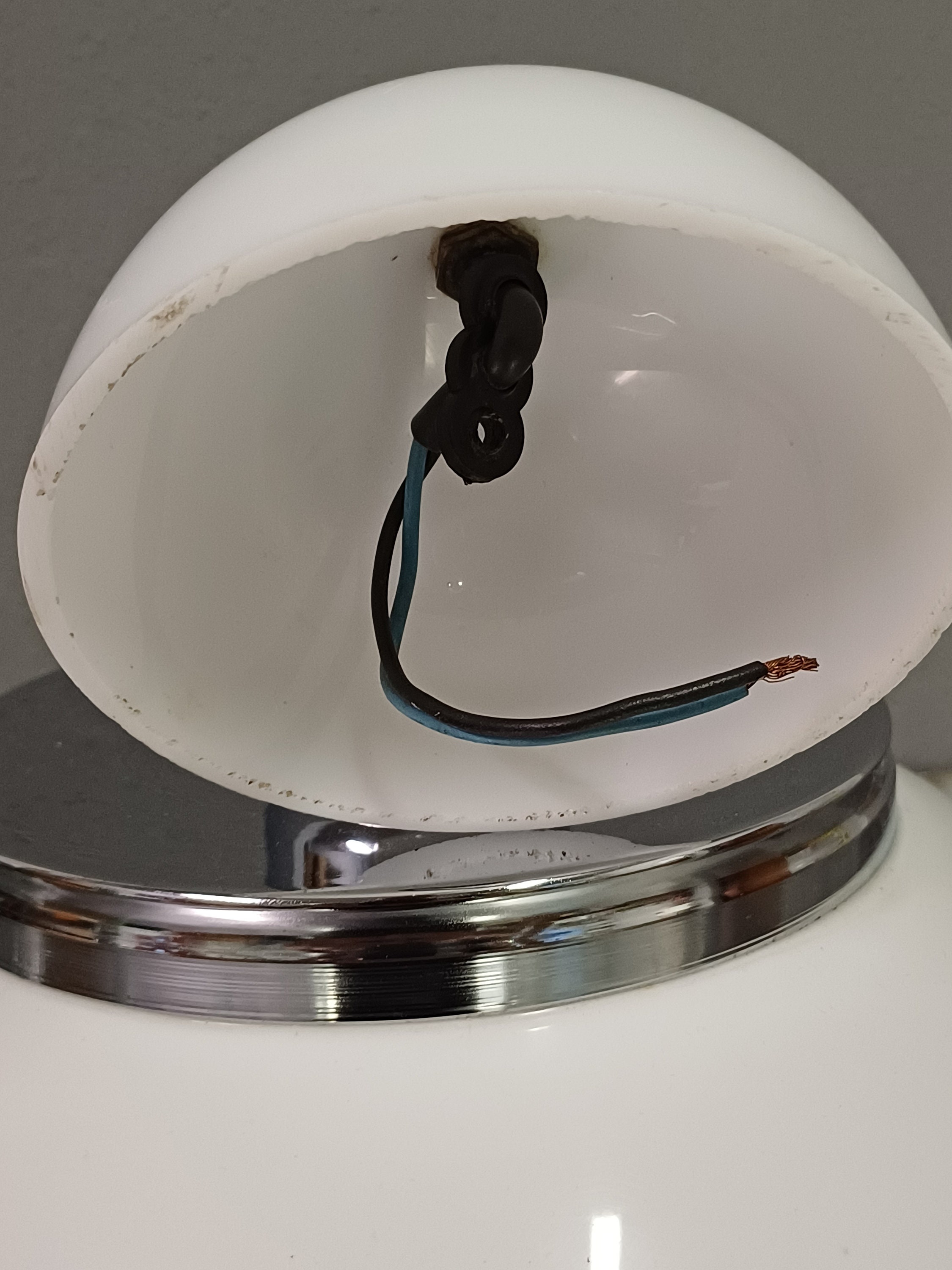 Vintage White Pendant Lamp / Meblo Guzzini Faro / Space Age / Ceiling ...