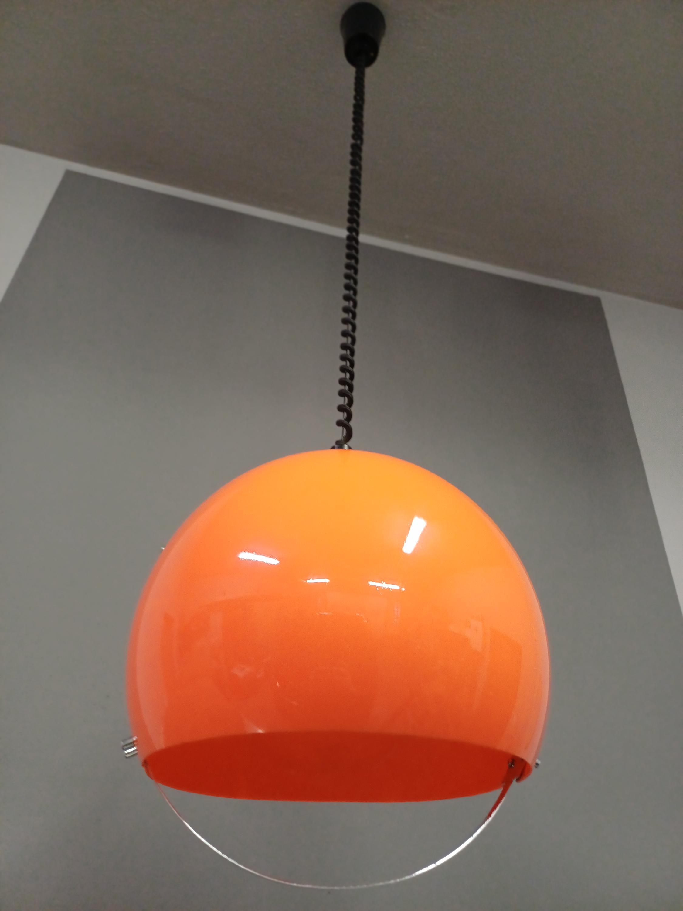Retro Pendant Light / Orange Kitchen Light / Vintage Hanging Light ...