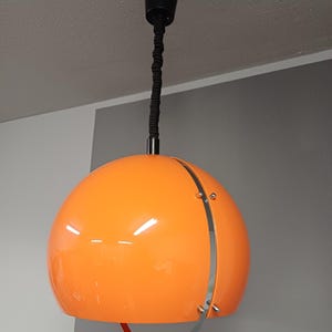 Retro Pendant Light / Orange Kitchen Light / Vintage Hanging Light ...