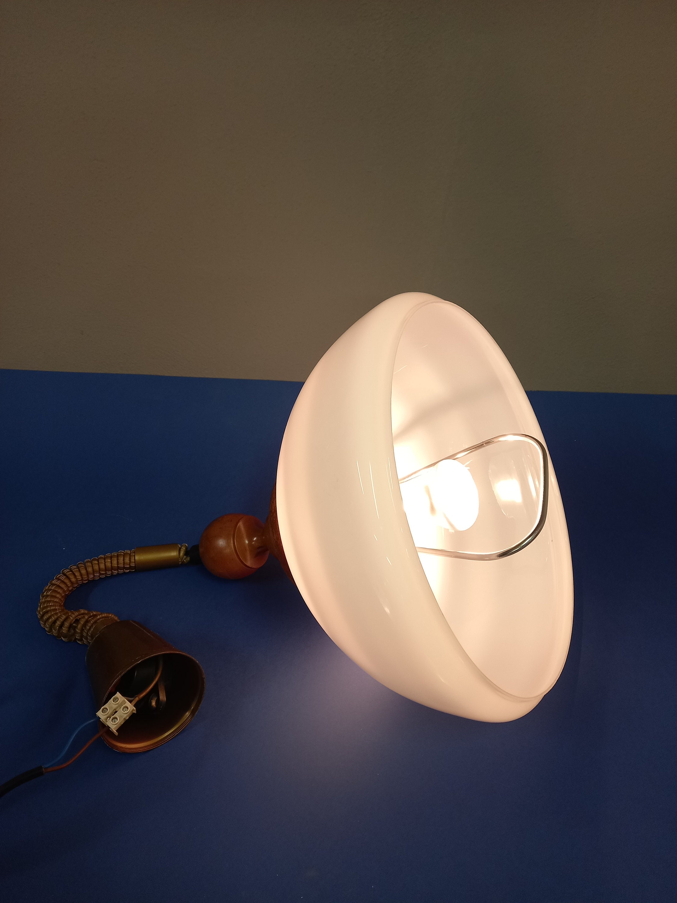 Vintage Pendant Light / Retro Glass Light Fixtures / White Ceiling Lamp ...