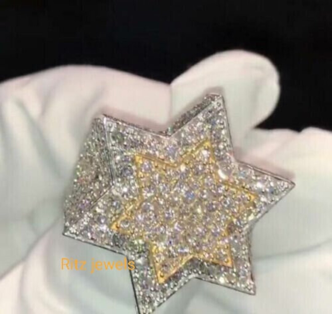 Moissanite Star Ring, 925 Sterling Silver, Hip Hop Jewelry - Etsy