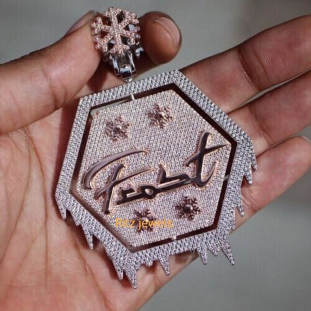 Drips Customize Name Pendant, Real Moissanite Diamond Charm, Pendant ...