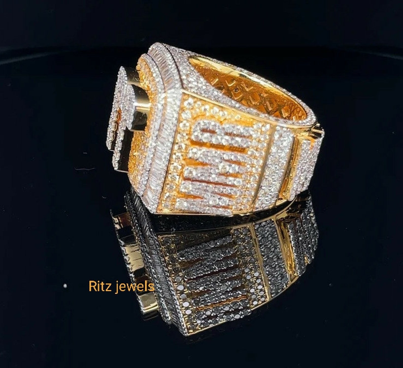 2.33ct Ice Out Ring, VVS Moissanite Diamond Ring, 925 Silver ...