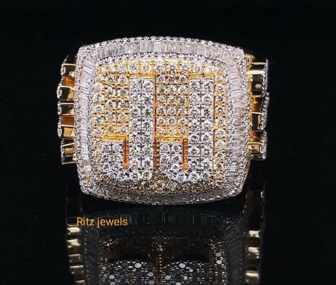 2.33ct Ice Out Ring, VVS Moissanite Diamond Ring, 925 Silver ...