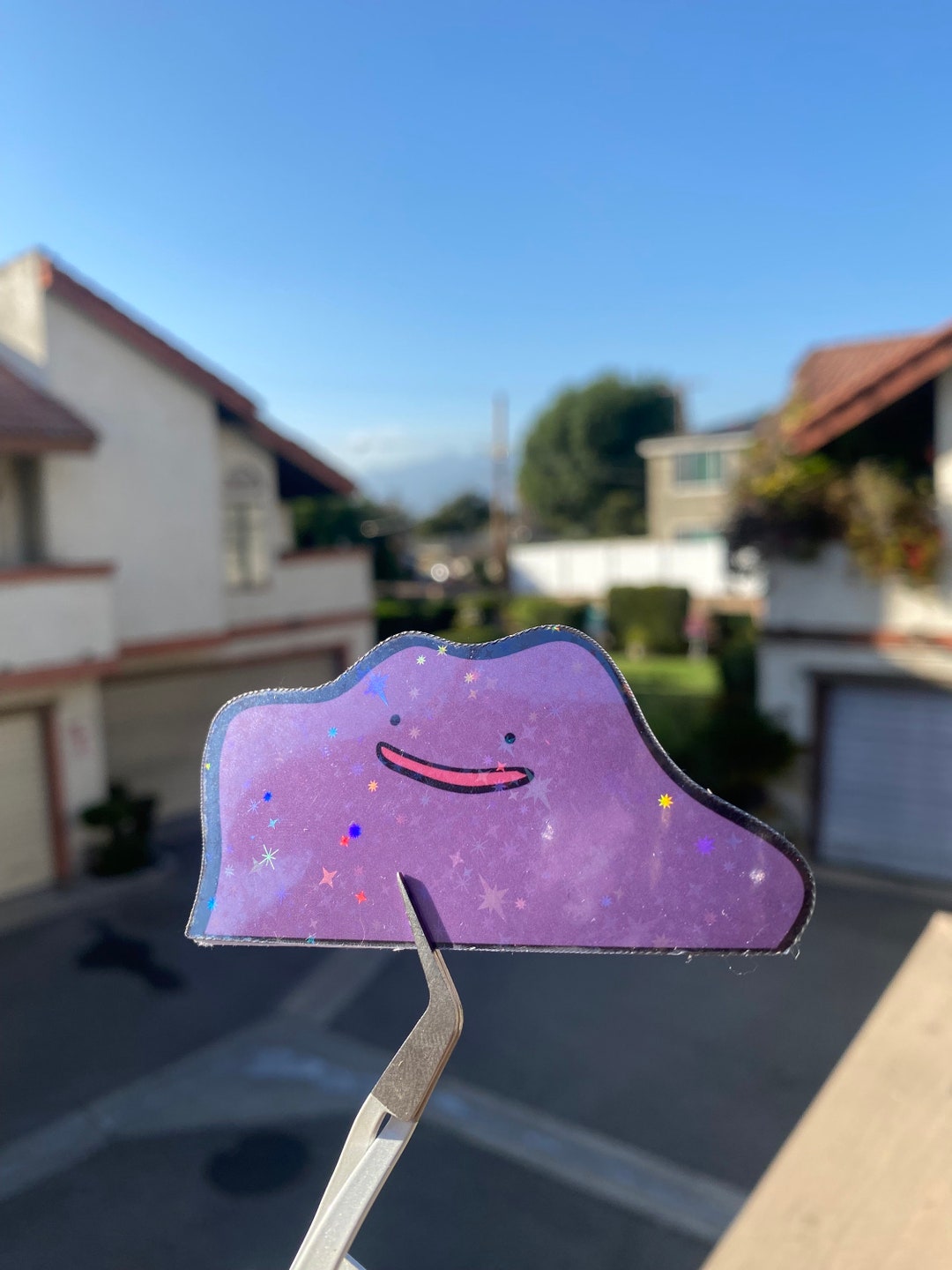 Ditto Pokémon Peeker | Glitter Vinyl Sticker | Now UV Resistant Option ...