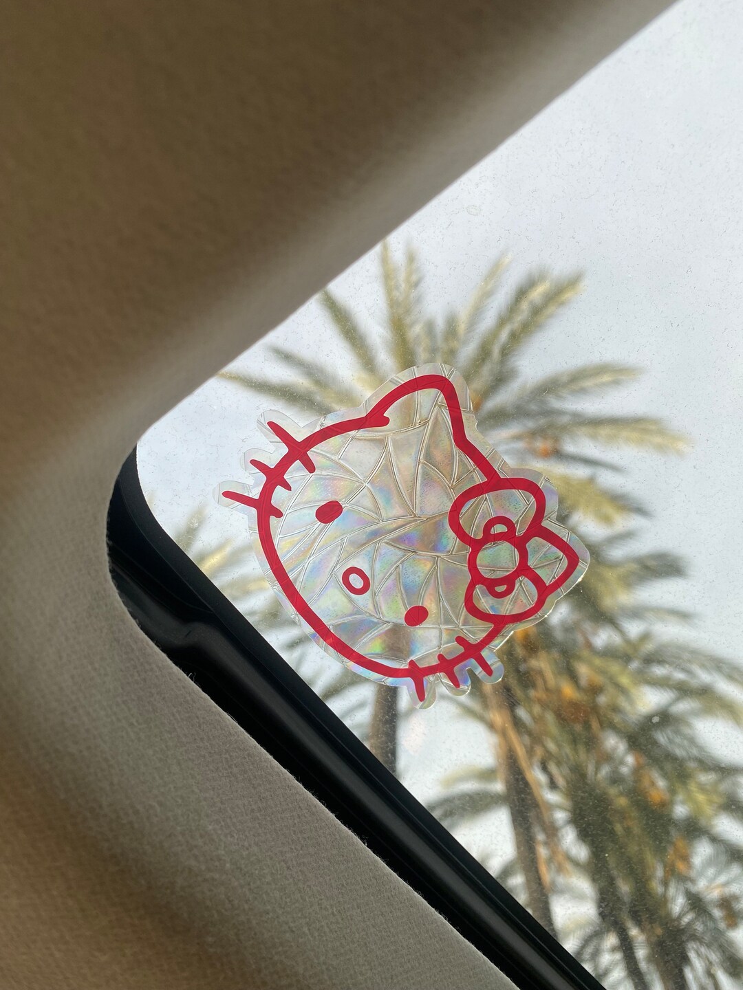 Reusable Suncatcher | Kawaii Kitty | Rainbow Effect Window Cling - Etsy