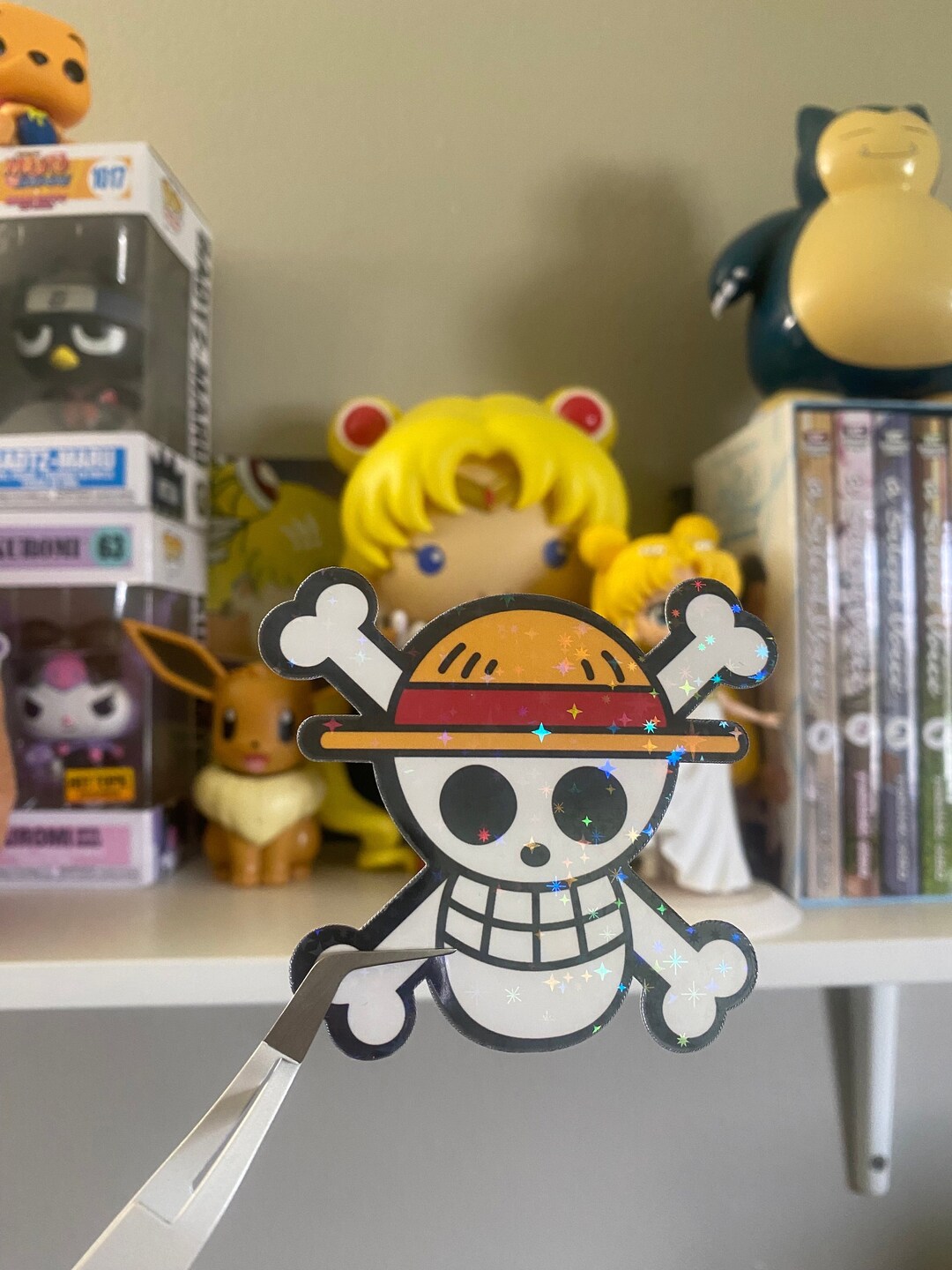 Onepiece Flag Vinyl Sticker Kawaii Peeker Glitter - Etsy