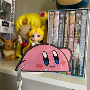 Kirby Peeker | Glitter Stars Vinyl Sticker | Kawaii Peeker | Peekers - Etsy