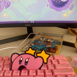Kirby Stars Peeker | Vinyl Sticker | Kawaii Peeker | Stationary Gifts ...