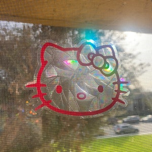 Reusable Suncatcher | Kawaii Kitty | Rainbow Effect Window Cling - Etsy