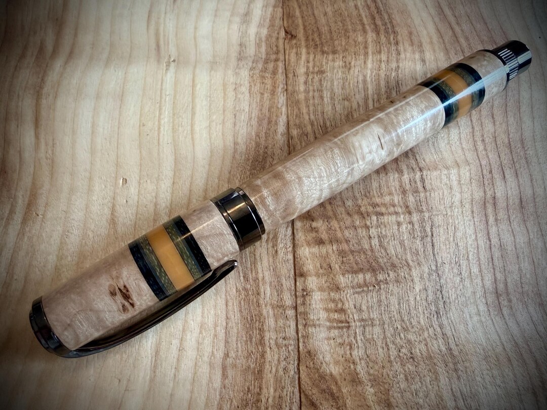 Hand Turned Big Leaf Maple Burl and Micarta Rollerball Pen - Etsy