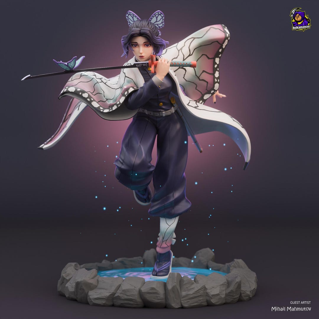 Shinobu Kocho Pro-painted Statue | Demon Slayer Fanart Collectible Miniature | 20cm Tall, Scale ...