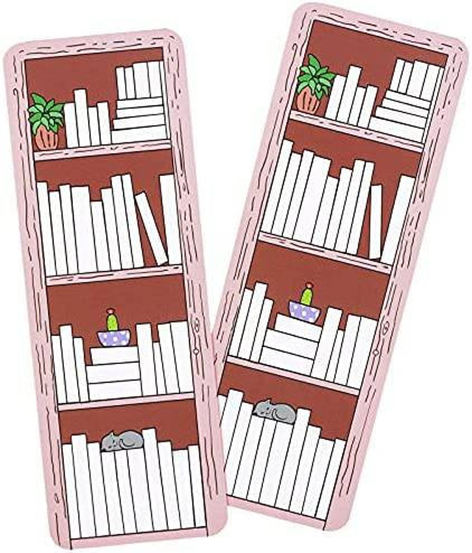 Bookshelf Bookmark Book Tracker Bookmark Reading List - Etsy