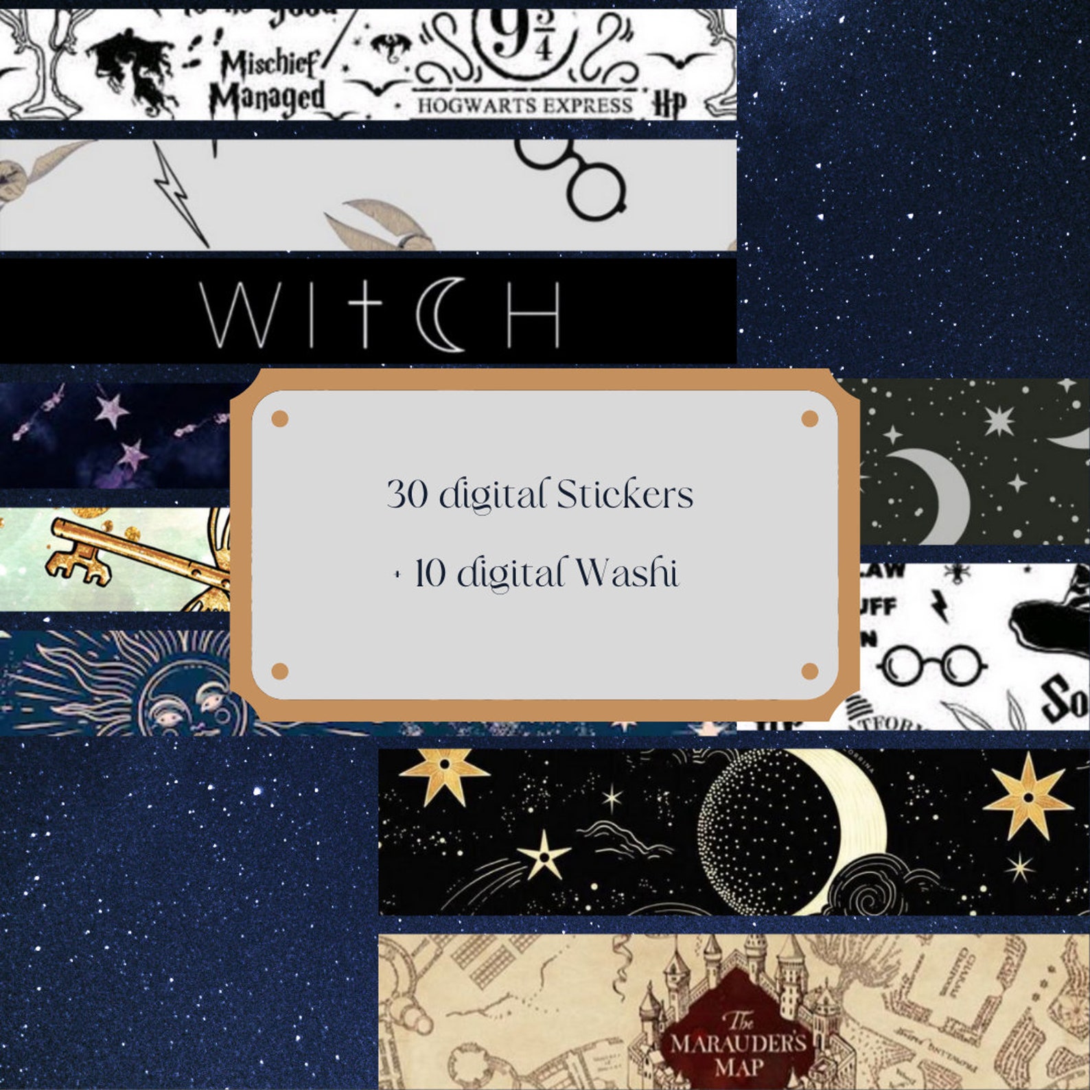 Printable Witch Stickers Witchy Stickers Witchcore Stickers - Etsy