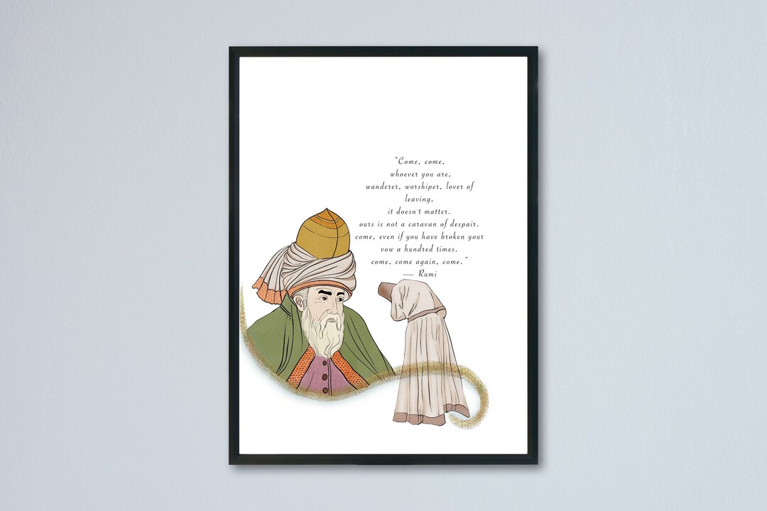 Rumi Quote Art, Sufi Home Decor, Mevlana Print, Mevlana Decor, Gift ...