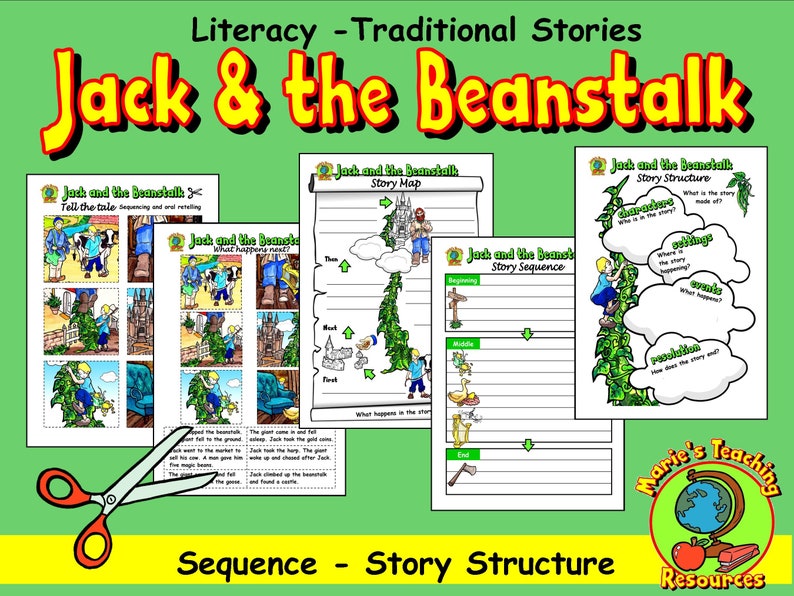 Jack and the Beanstalk, Literacy Traditional Stories, Literacy Worksheets, Story Sequence, Story ...