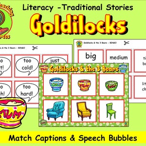 Goldilocks & the Three Bears Game, Matching Story Sequence, Literacy ...