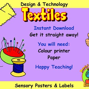 Fabrics Properties Posters, Sorting Activity Labels, Design Technology ...
