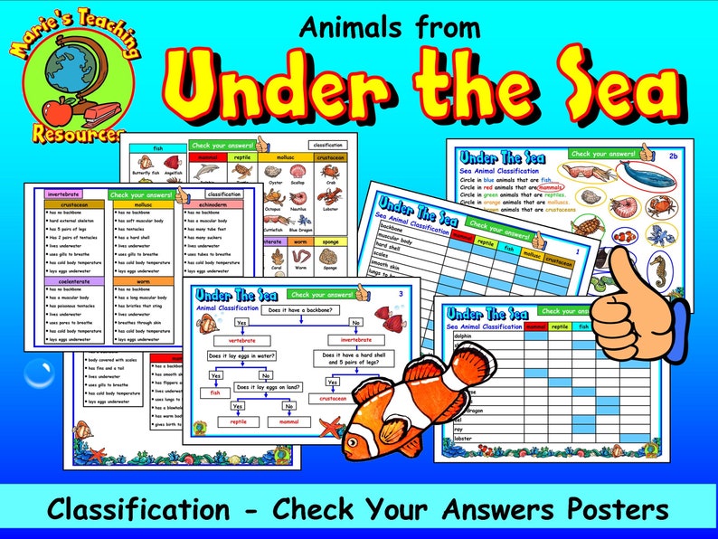 Under the Sea Animal Classification Sorting Activity, Science Animal ...