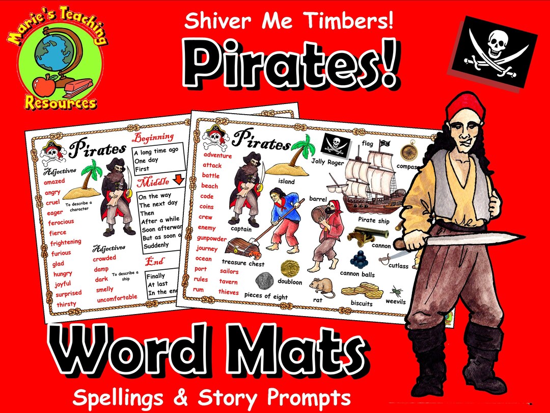 Pirates Word Mats, Pirates Visual Aid Posters, Literacy Writing Prompts ...