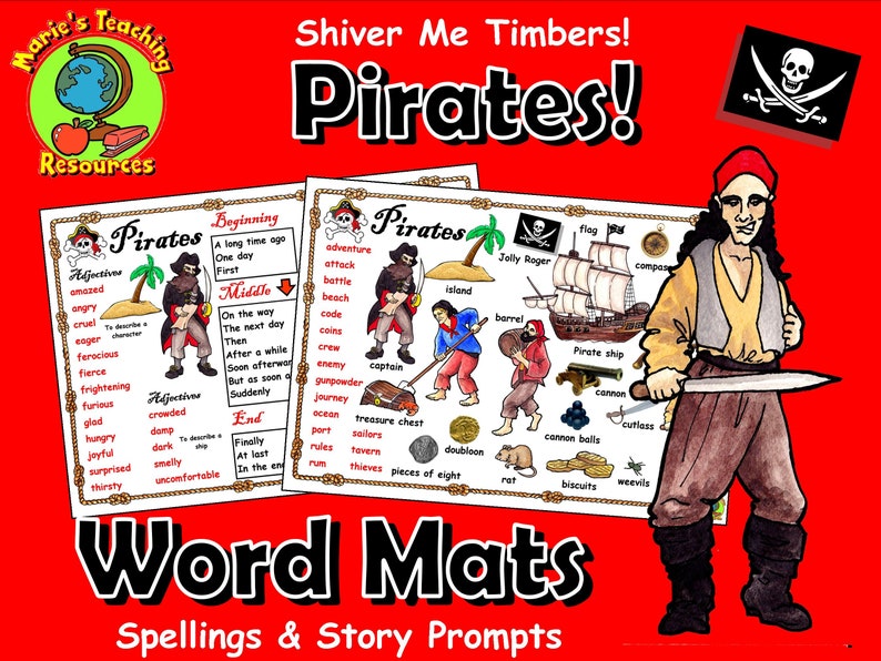 Pirates Word Mats, Pirates Visual Aid Posters, Literacy Writing Prompts ...