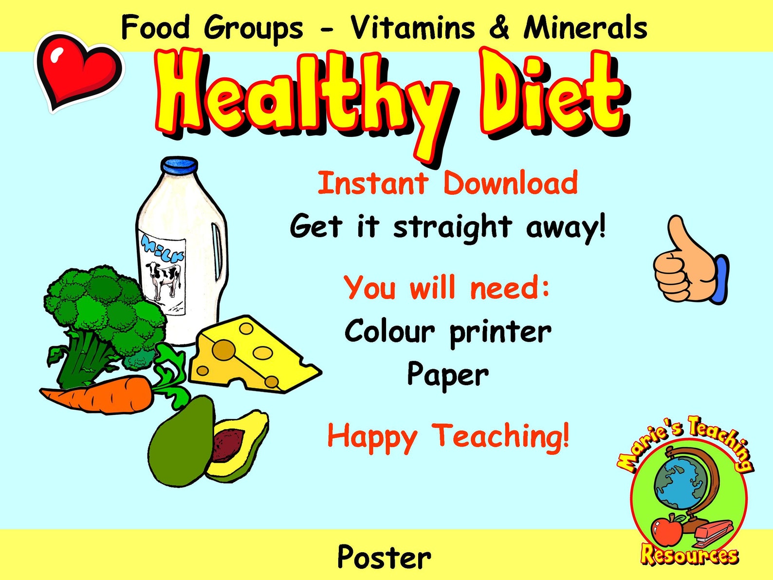 Balanced Diet Poster, Food Eatwell Guide, Science Keeping Healthy ...