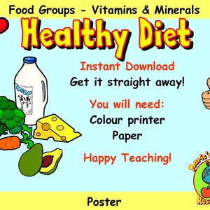 Buy Balanced Diet Poster, Food Eatwell Guide, Science Keeping Healthy ...