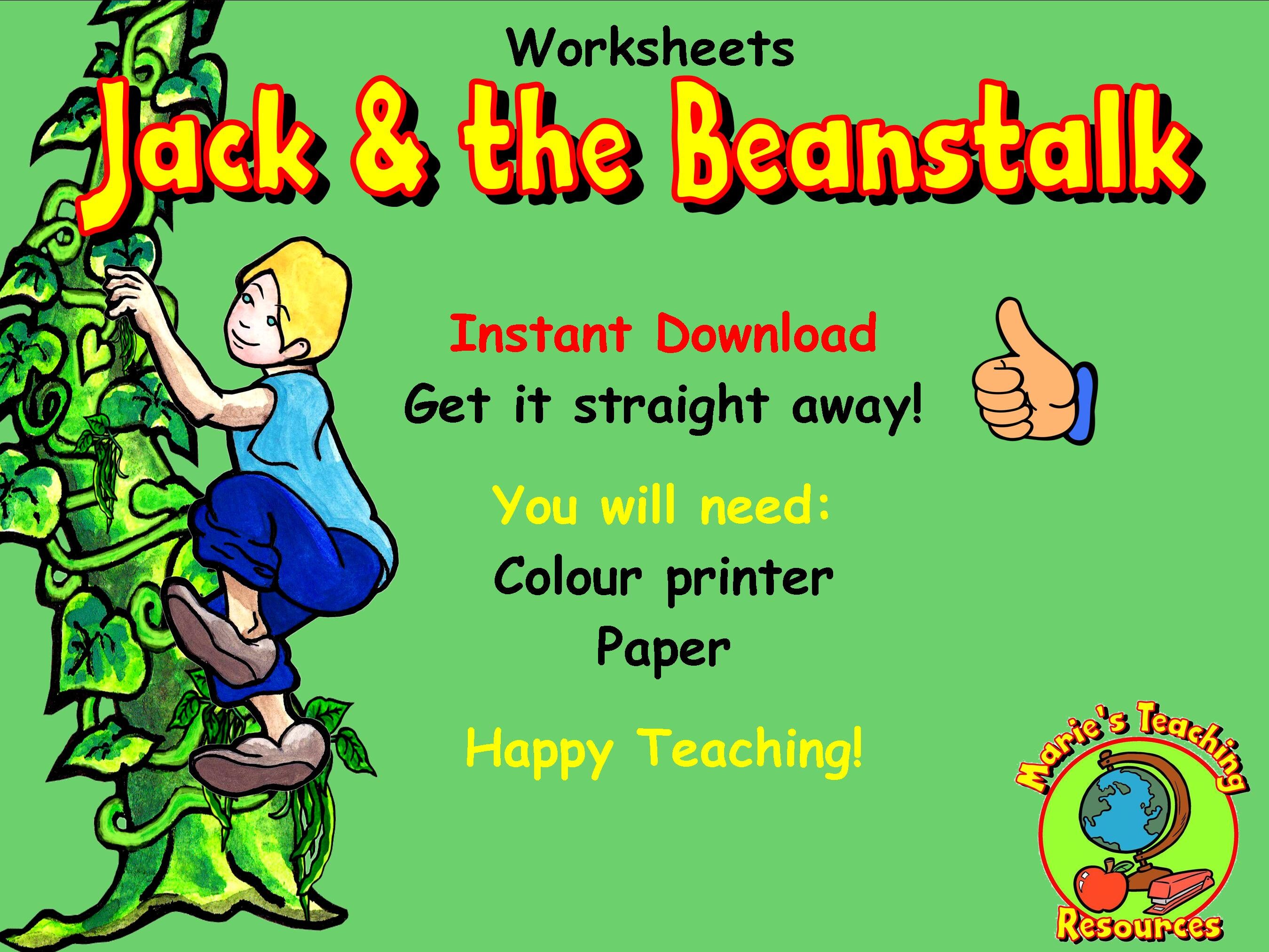 Jack and the Beanstalk, Reading Comprehension, Literacy Fiction ...