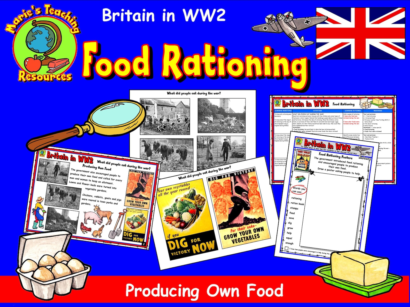 Britain WW2 Food Rationing Worksheets, Food Rationing Facts and ...