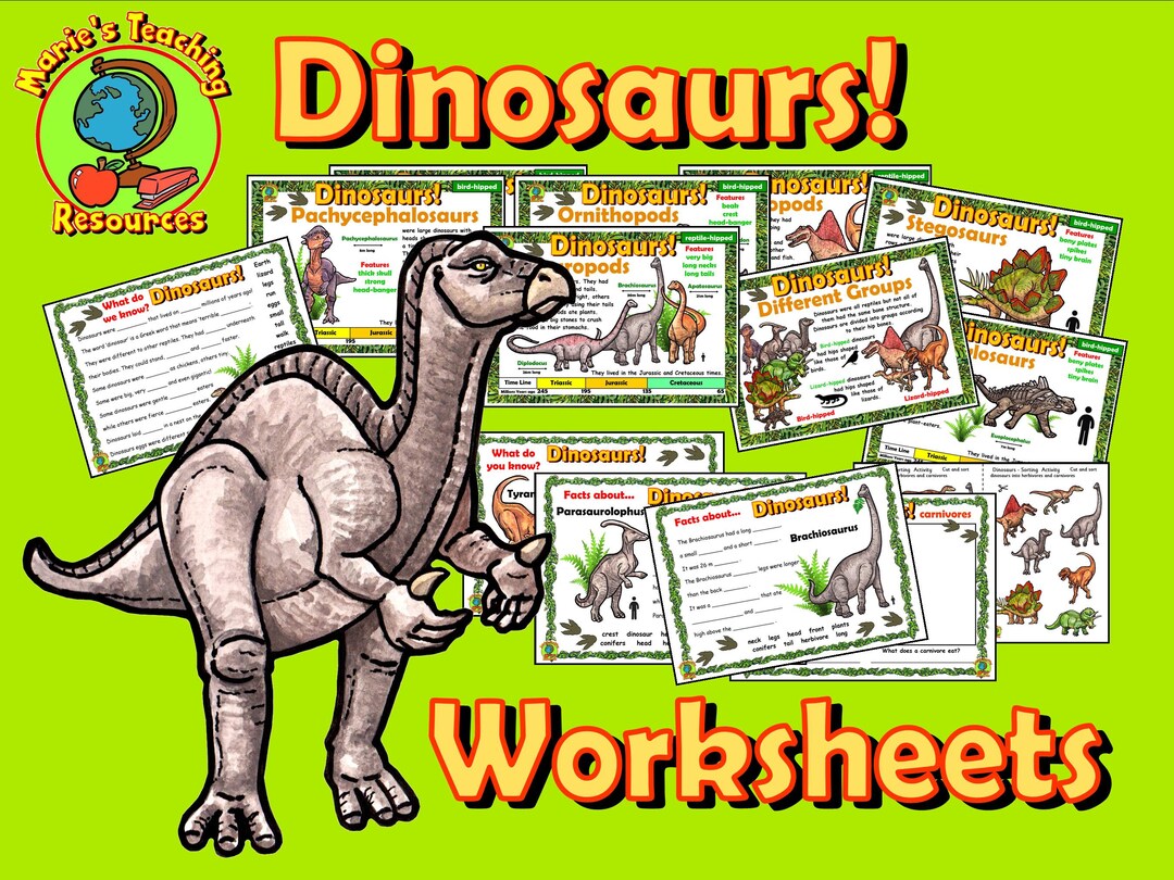 Dinosaurs Worksheets, Dinosaurs Visual Aid Posters, Dinosaurs Teaching ...